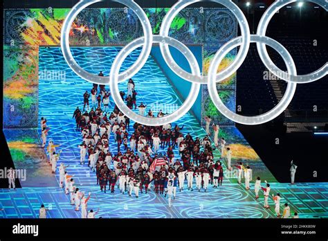 Beijing China 04th Feb 2022 The Usas Team Enter In The Stadium