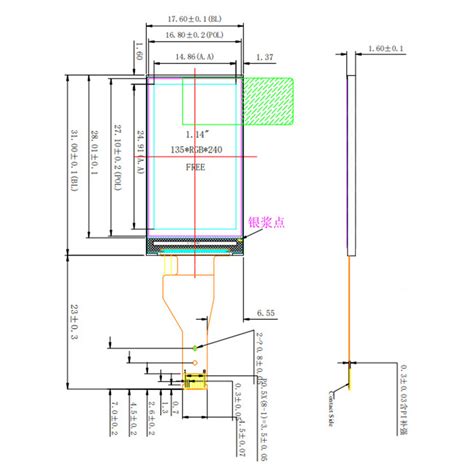 114 Inch Tft Ips Bare Hd Display St7789v Spi 135x240 8pin Fpc Cable Type Uge Electronics