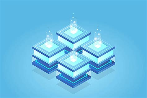 isometric view of cloudbased data storage processing and computing technologies in a server room