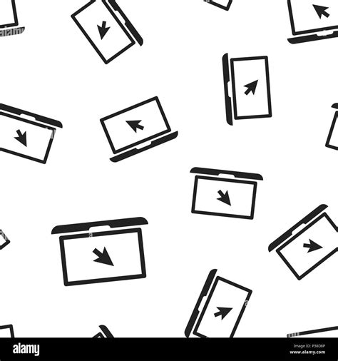 Laptop Notebook With Mouse Cursor Icon Seamless Pattern Background Business Concept Vector
