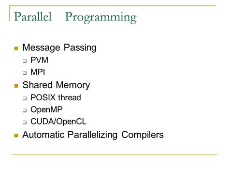 Parallel Programming Amano Hideharu Parallel Programming Message
