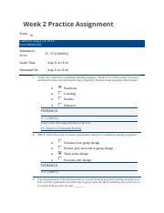 Week 2 Practice Assignment Docx Week 2 Practice Assignment Points 35 Graded On Aug 21 At 18