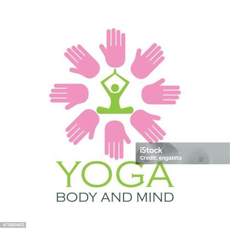 귀하의 슬로건에 대 한 텍스트 공간 요가 몸과 마음 명상 아이콘 슬로건 벡터 일러스트 레이 션 건강한 생활방식에 대한 스톡 벡터 아트 및 기타 이미지 Istock