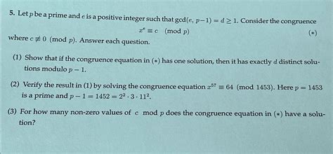 Solved Let P Be A Prime And E Is A Positive Integer Such Chegg Com