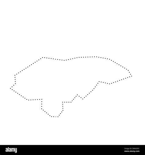 Honduras Country Simplified Map Black Dotted Outline Contour Simple Vector Icon Stock Vector