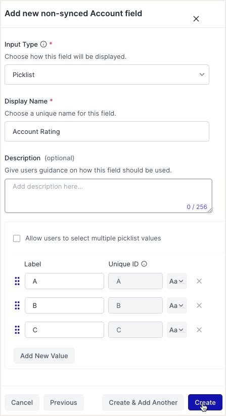 Manage Non Synced Fields Catalyst Software