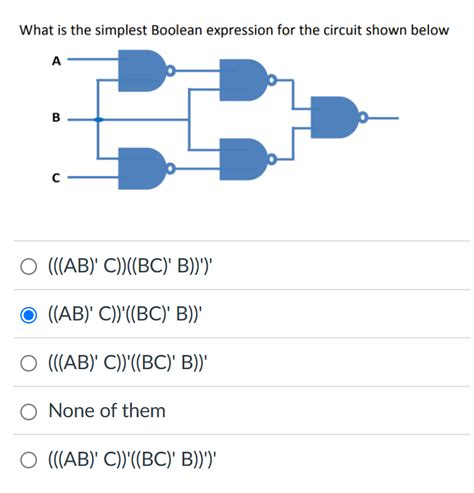 Solved What Is ﻿the Simplest Boolean Expression For The