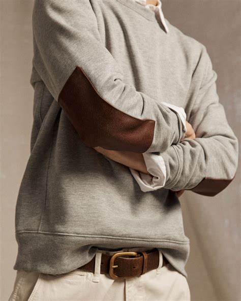 Dover Sweatshirt With Leather Elbow Patches Billy Reid