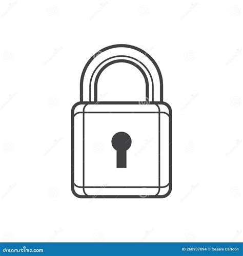 Thin Line Padlock Stock Vector Illustration Of Line 260937094