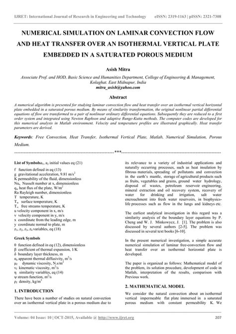 Numerical Simulation On Laminar Convection Flow And Heat Transfer Over An Isothermal Vertical
