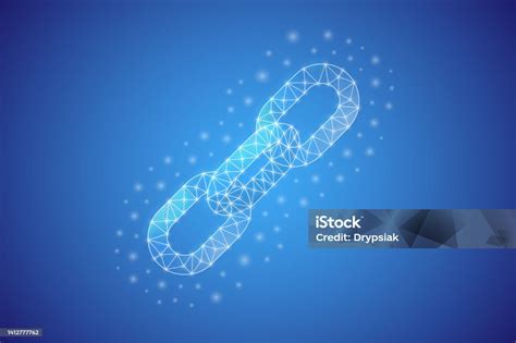 흰색으로 연결된 점이있는 낮은 폴리 기호를 연결합니다 3d 기하학적 다각형 블록 체인 체인 링크 하이퍼 링크 협력 디자인 벡터