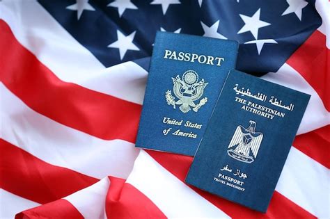 Premium Photo Passport Of Palestinian Authority With Us Passport On United States Of America