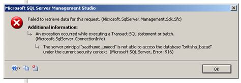 Microsoft Sql Server Error Failed To Retrieve Data For This Request