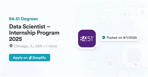 Data Scientist Internship Program 2025 84 51 Degrees Simplify Jobs