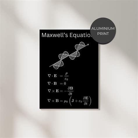 Maxwells Equations Poster Equation Print Mathematical Poster Maths