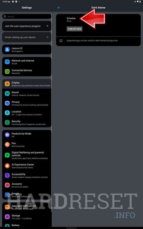 How To Turn On And Turn Off Dark Mode On Lenovo Tab M Plus Rd Gen Hardreset Info