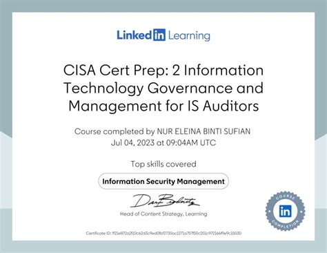 nur eleina binti sufian on linkedin certificate of completion