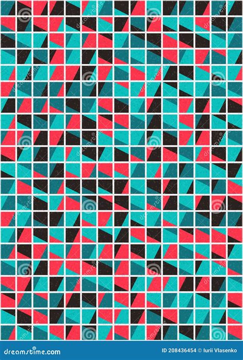 Abstract Geometric Pattern Generative Computational Art Illustration Stock Vector Illustration