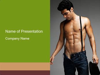 Sexy Male Fashion Model PowerPoint Template Backgrounds Google Slides ID 0000023308