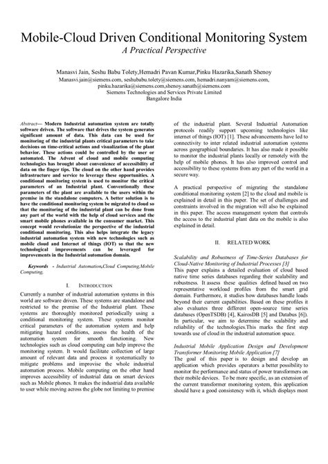 Pdf Mobile Cloud Driven Conditional Monitoring System A Practical Perspective