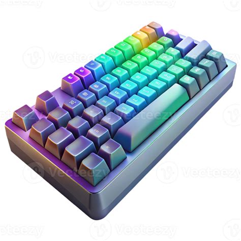 Elegant Rustic Gaming Keyboard With Rgb Lighting Isolated Cutout