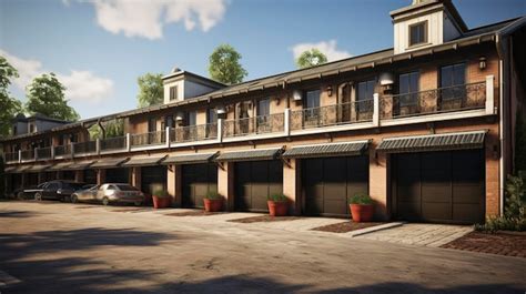 Premium Ai Image A Quadplex With Individual Garages For Each Unit