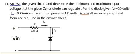 Solved 11 Analyze The Given Circuit And Determine The Minimum And