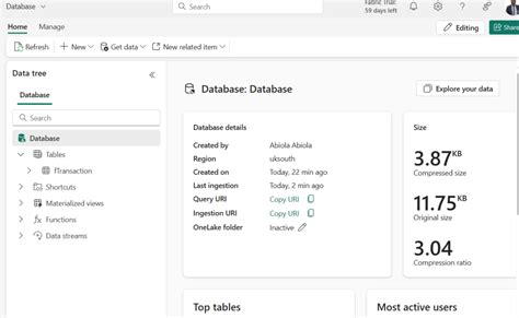 Create Database And Ingest Data Into Kql Table In Microsoft Fabric