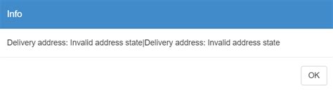 Delivery Address Invalid Address State Solution Support For