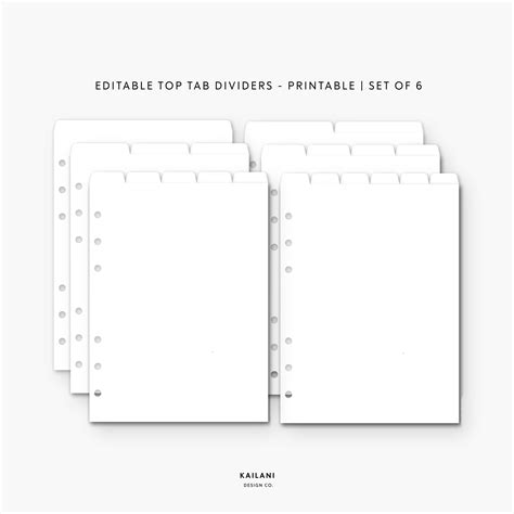 Free Printable Editable Divider Templates