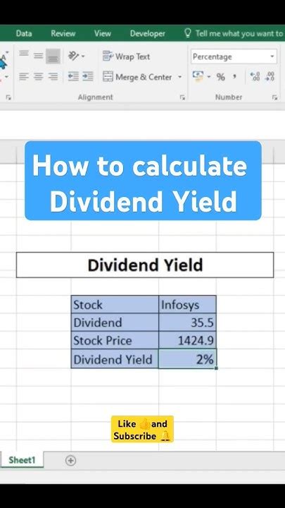 How To Calculate Dividend Yield Stockmarket Youtube