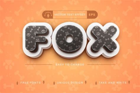 Fox Editable Text Effect Font Style Graphic By Rwgusev Creative Fabrica
