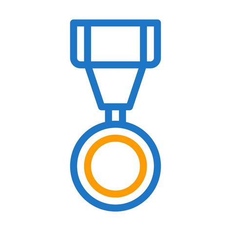 Medal Icon Duocolor Blue Orange Style Military Illustration Vector Army