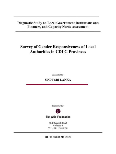 Gender Responsiveness Report Pdf Standard Score Standard Deviation
