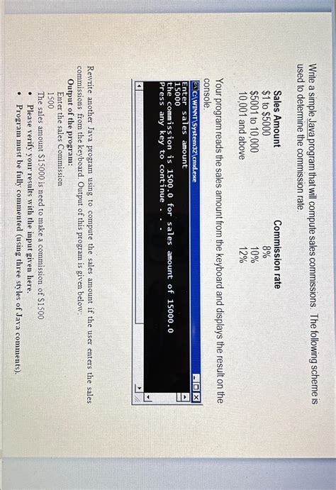 Solved Write A Simple Java Program That Will Compute Sales
