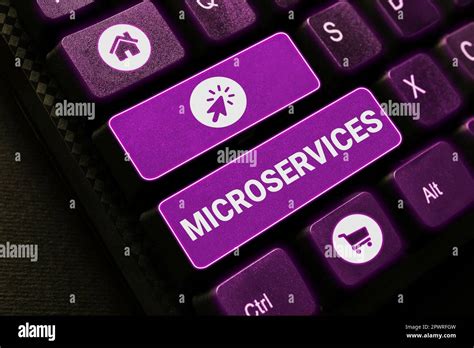 sign displaying microservices word for software development technique