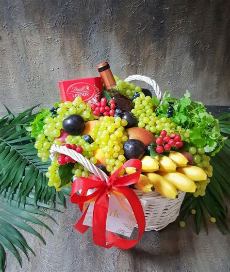 Фруктовая корзина в подарок своими руками фото