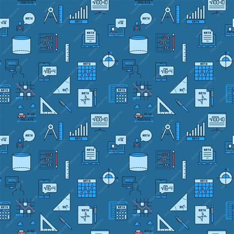 Premium Vector Math Creative Seamless Pattern Mathematics Science Colored Vector Background