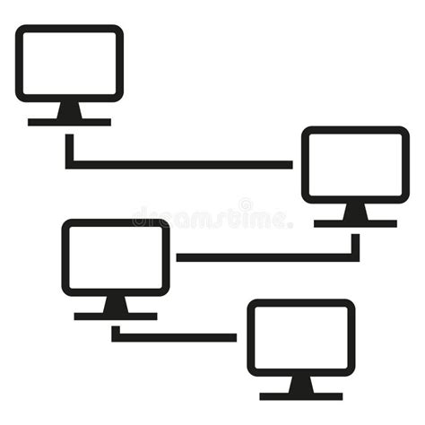 Network Computer Connection Diagram System Technology Vector Illustration Eps 10 Stock Vector
