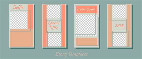 소셜 네트워크에 대한 미니멀 한 이야기의 집합입니다 프레임 패키지로 고유한 콘텐츠를 만들 수 있습니다 스토리용 템플릿입니다 Brand Name Online Messaging