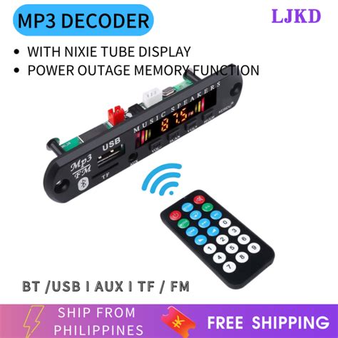 Wireless Bluetooth DC V V MP WMA Decoder Board Car Audio USB TF FM Radio Module Color