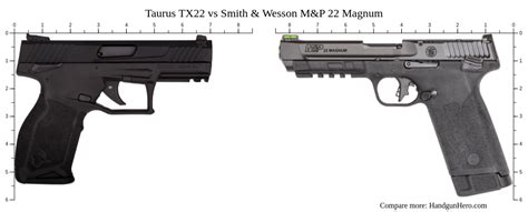 Taurus Tx22 Vs Smith And Wesson Mandp 22 Magnum Size Comparison Handgun Hero