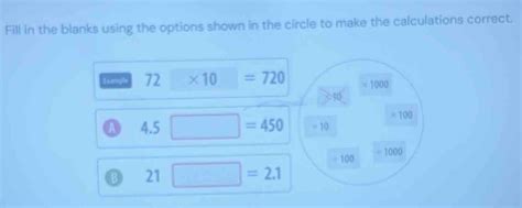 solved fill in the blanks using the options shown in the circle to