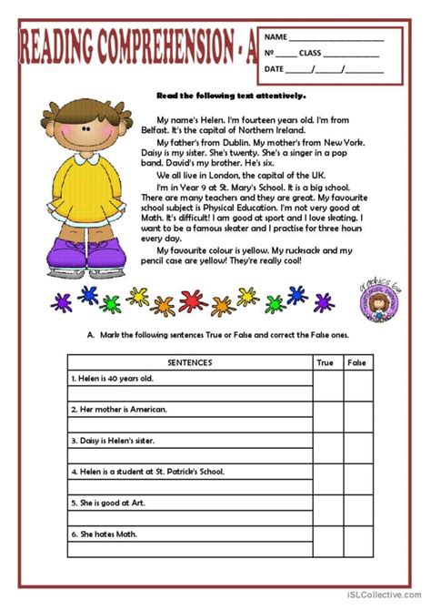 Reading Comprehension Writing Exercises At Christian Corlette Blog