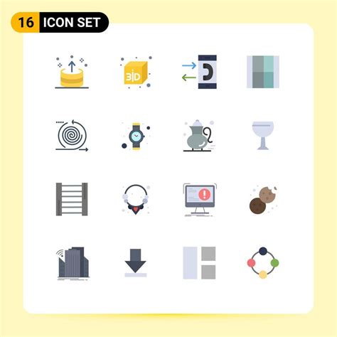 16 User Interface Flat Color Pack Of Modern Signs And Symbols Of Business Illustration