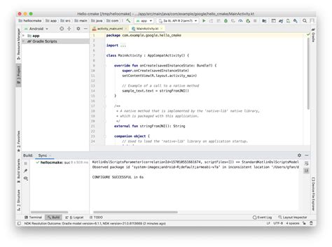Deprecated Create Hello CMake With Android Studio Android Developers