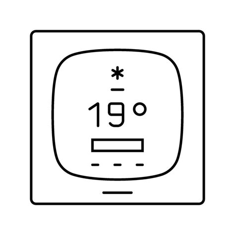 Smart Thermostat Line Icon Vector Illustration 35455737 Vector Art At Vecteezy