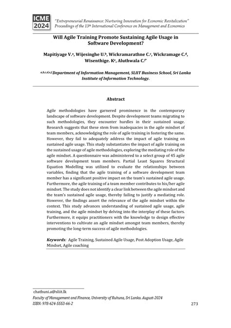 Pdf Will Agile Training Promote Sustaining Agile Usage In Software Development