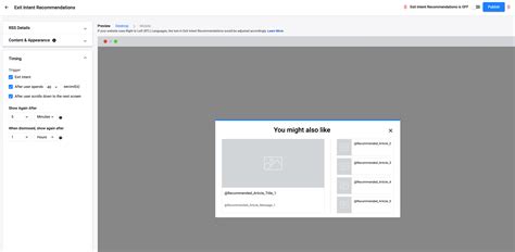 Exit Intent Recommendations