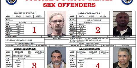 List Of Colorados ‘most Wanted Sex Offenders As Of Aug 9